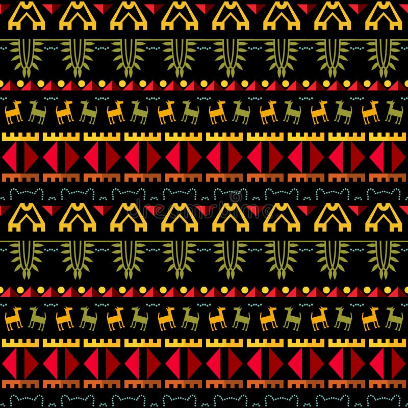 Latin American Stylized Seamless Ornament Stock Vector - Illustration ...