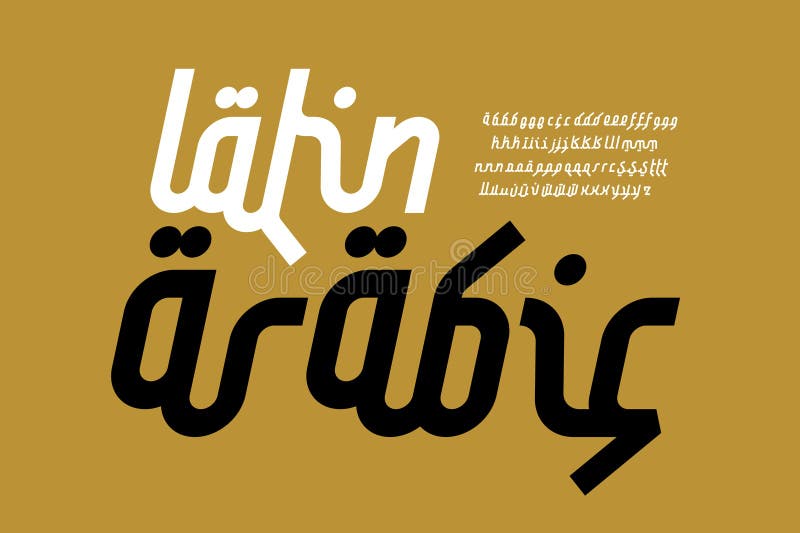 Latin Arabic Style Font Design Stock Illustration - Illustration of ...