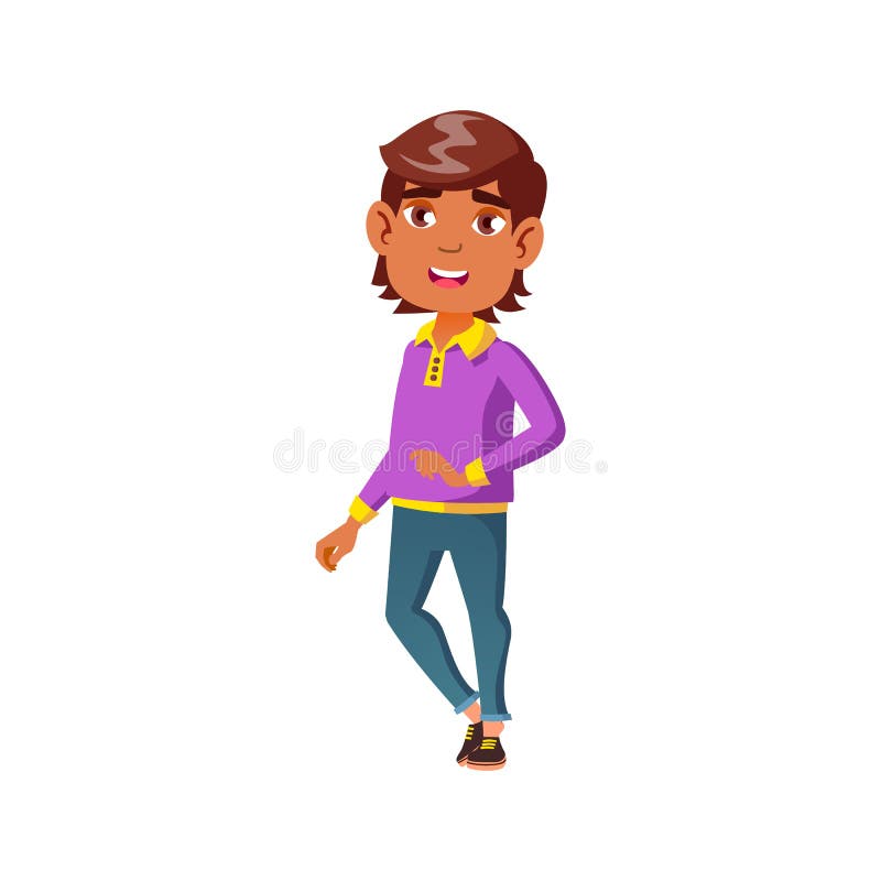 Latin Boy Has Excursion in Museum Cartoon Vector Stock Illustration ...