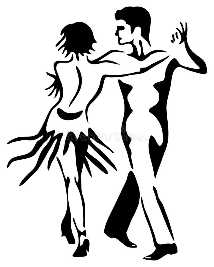 Latin dance couple stock illustration. Illustration of hair - 10282213