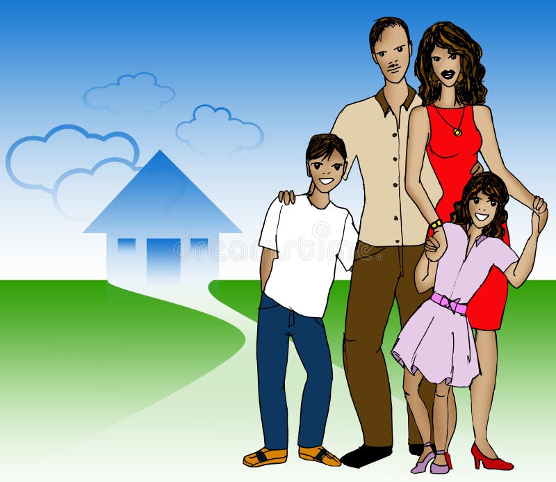 Latin family stock illustration. Illustration of portrait - 7392903