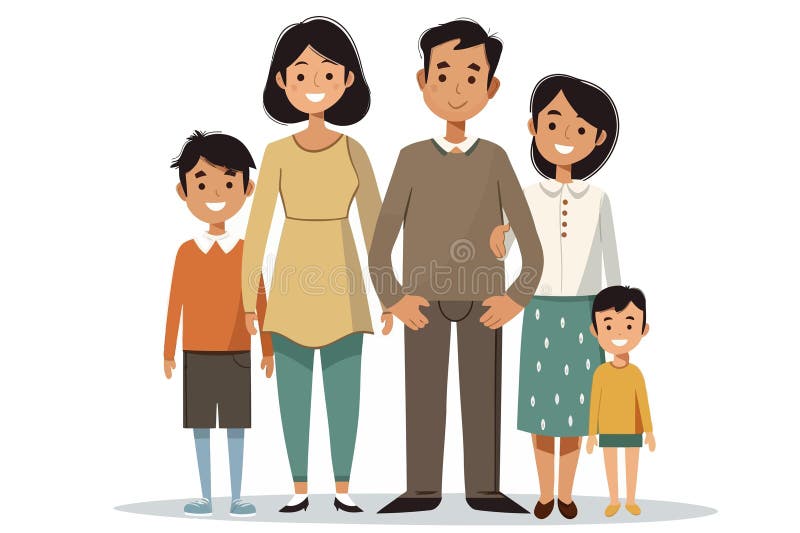 Latin Family Isolated Vector Style Stock Vector - Illustration of ...