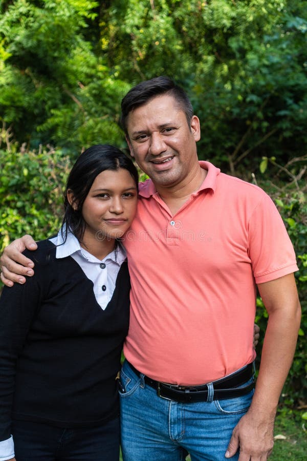 Latin Father and Daughter Outdoors Together Stock Photo - Image of ...
