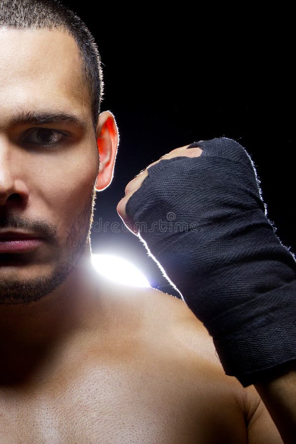 Latin Fighter Flexing His Muscles Stock Image - Image of hispanic ...