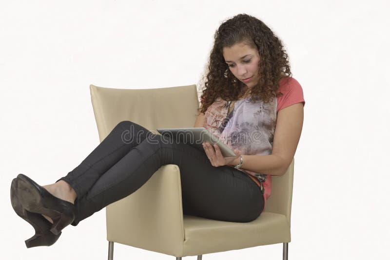 Teenager reading her email stock photo. Image of daytime - 34657142