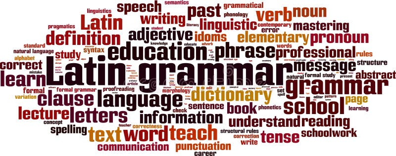 Latin grammar word cloud stock vector. Illustration of formal - 210350255