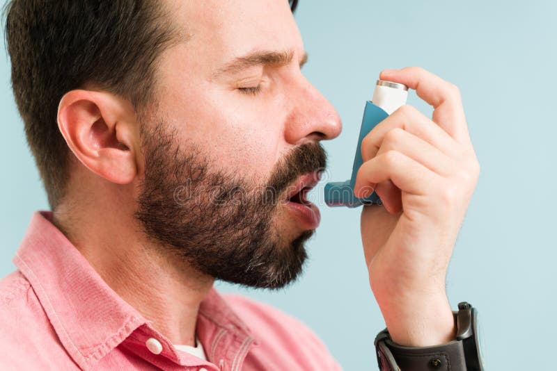 Latin Guy in His 30s with Respiratory Problems Stock Image - Image of ...