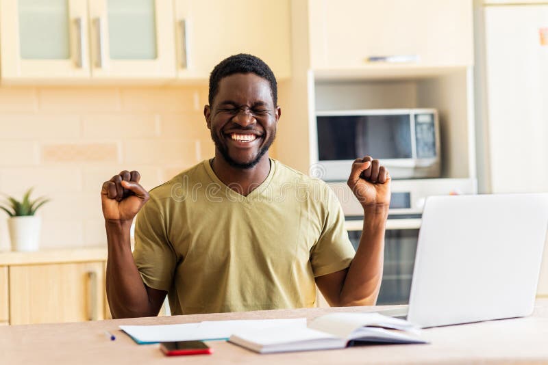 Latin Hispanic Man Freelancer Using Laptop Studying Online Working from ...