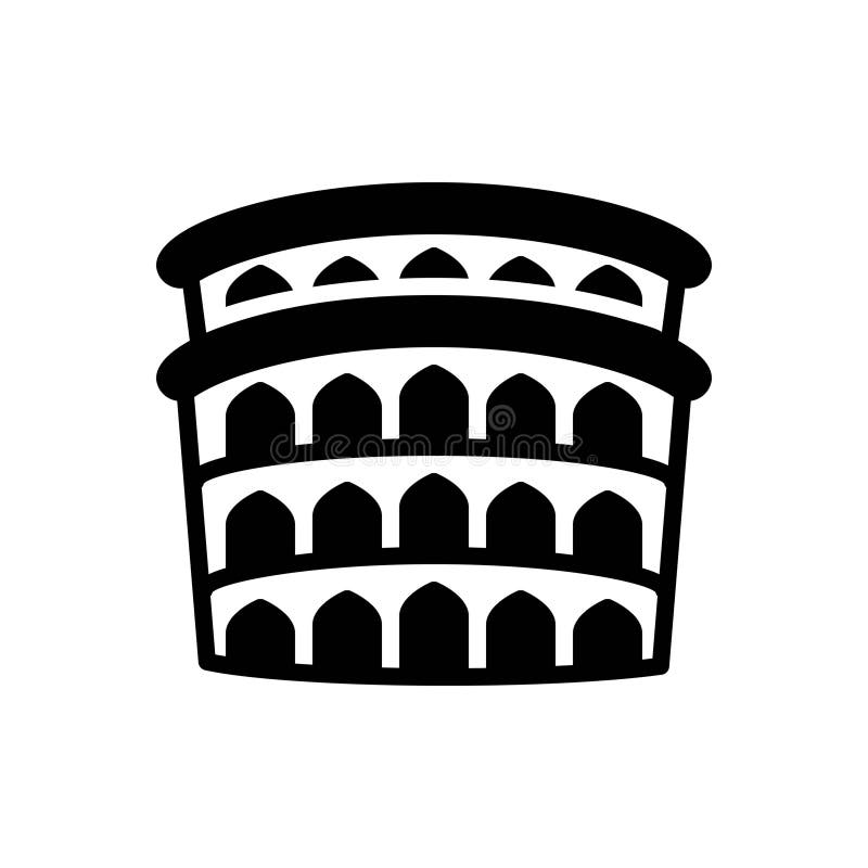 Black Solid Icon for Latin, Greek and Roman Stock Illustration ...