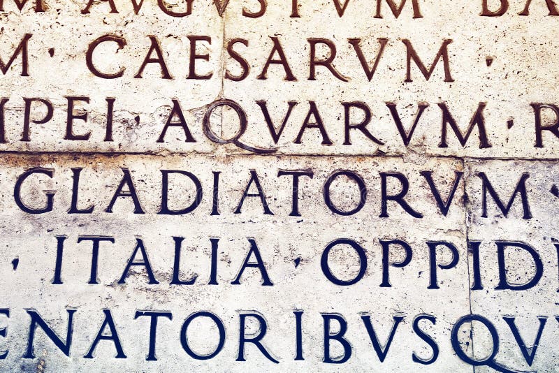 Latin Inscription in Rome, Italy Stock Image - Image of letters, letter ...