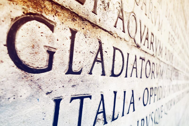 Latin Inscription on Wall in Rome, Italy Stock Image - Image of ...