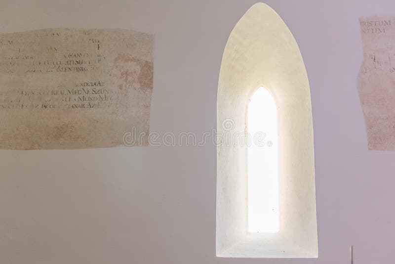 Latin Inscriptions on the Wall of a Catholic Church Stock Image - Image ...