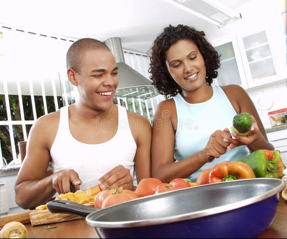 Latin kitchen. stock photo. Image of male, couple, smile - 14890430