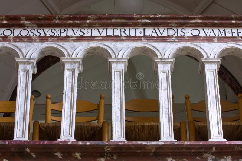 Latin Language on a Balustrade Stock Photo - Image of church, detail ...