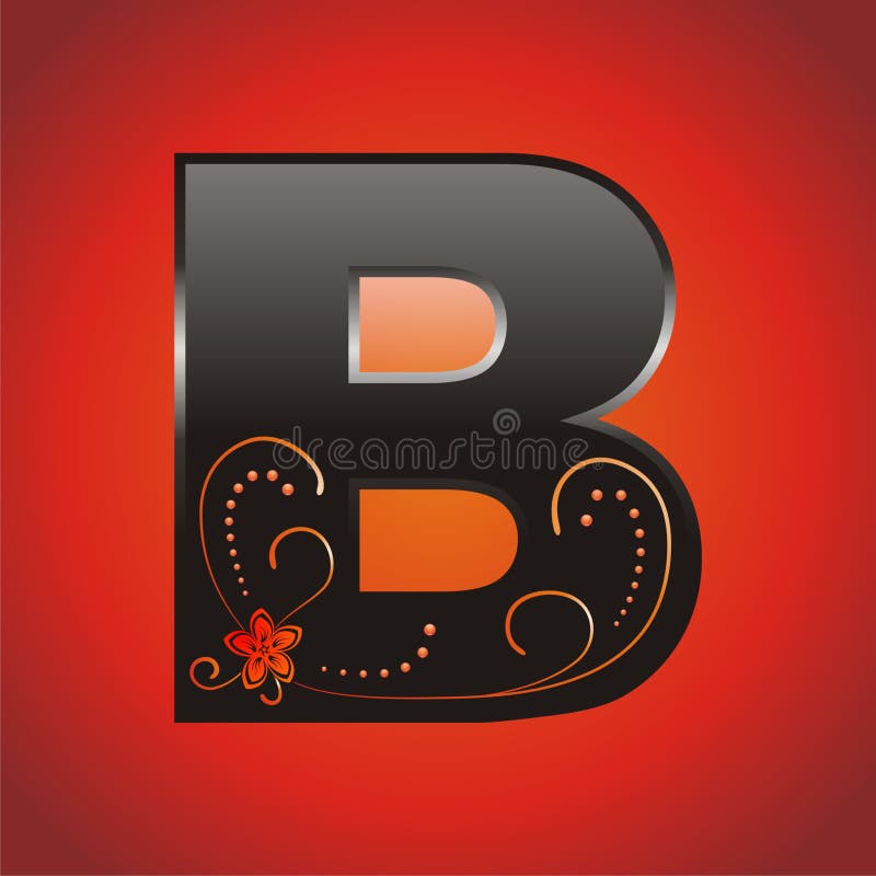 Letter B from Stylish Faceted Ruby Alphabet Stock Illustration ...