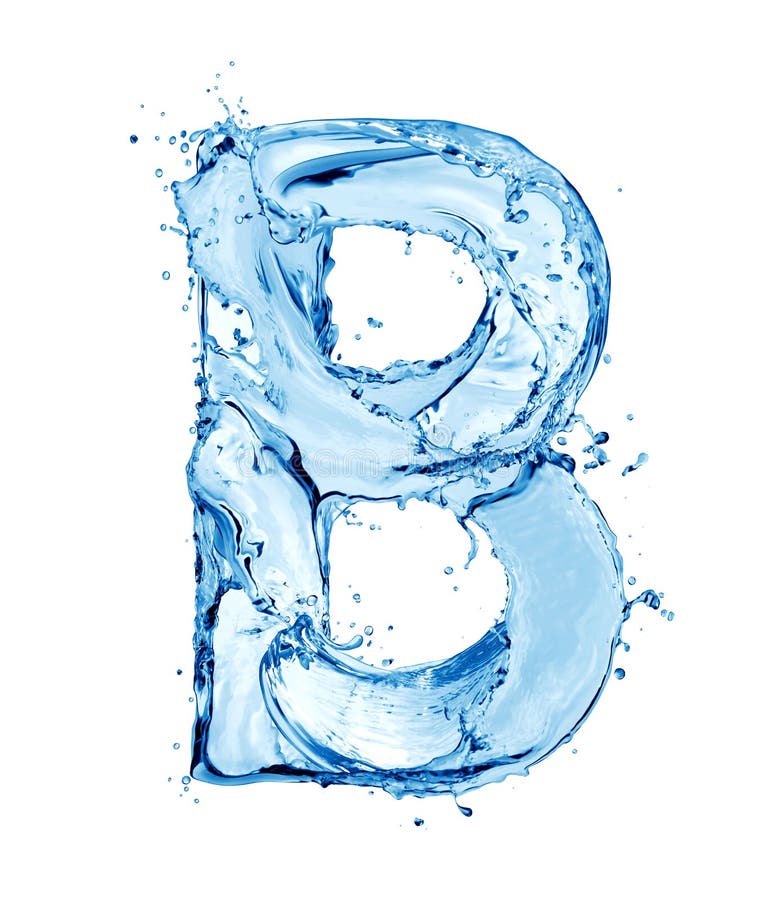 Latin Letter B Made of Water Splashes, Isolated on a White Background ...
