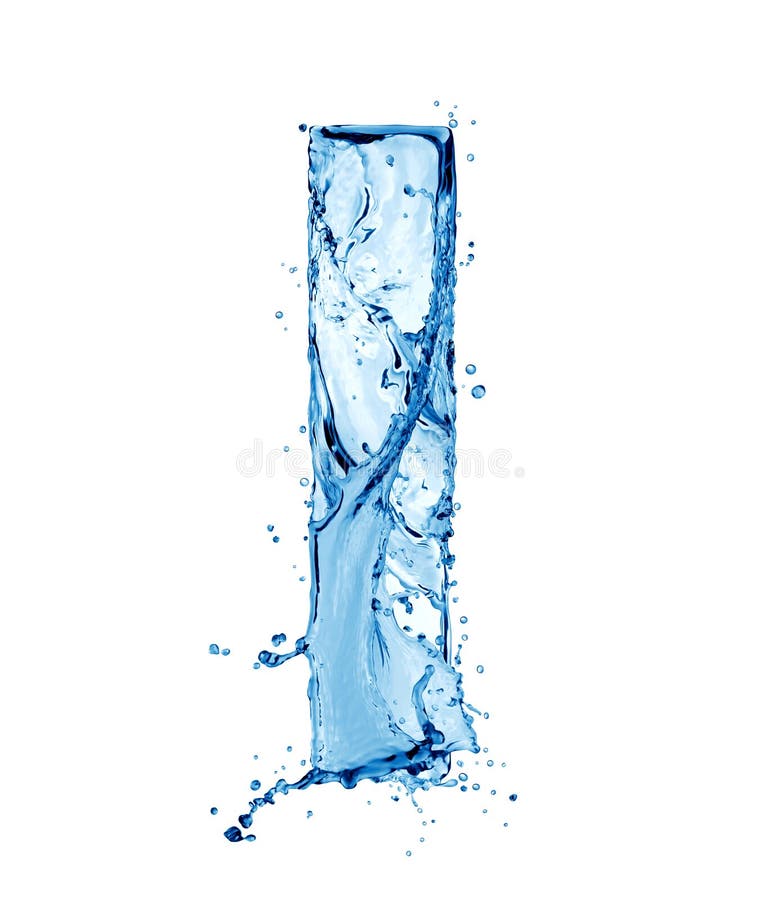 Latin Letter I Made of Water Splashes, Isolated on a White Background ...