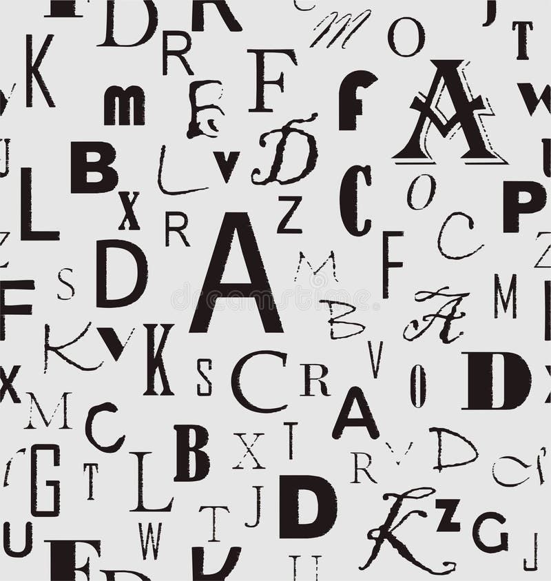 Latin Letters Seamless Pattern Stock Illustration - Illustration of ...