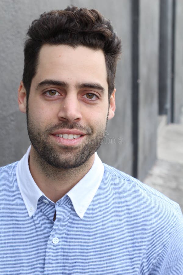 Latin Male Portrait Isolated Stock Image - Image of brunette, cheerful ...