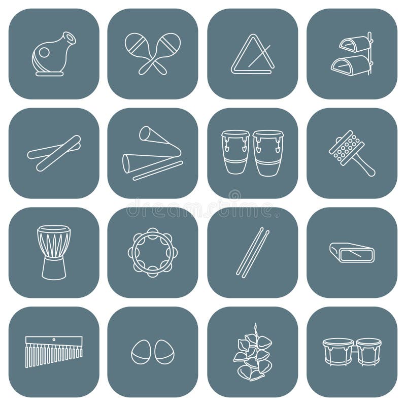 Percussion Instruments Icons Stock Vector - Illustration of instruments ...
