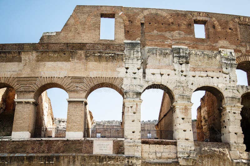 Latin Plaque on Coliseum stock photo. Image of ruins - 31787424