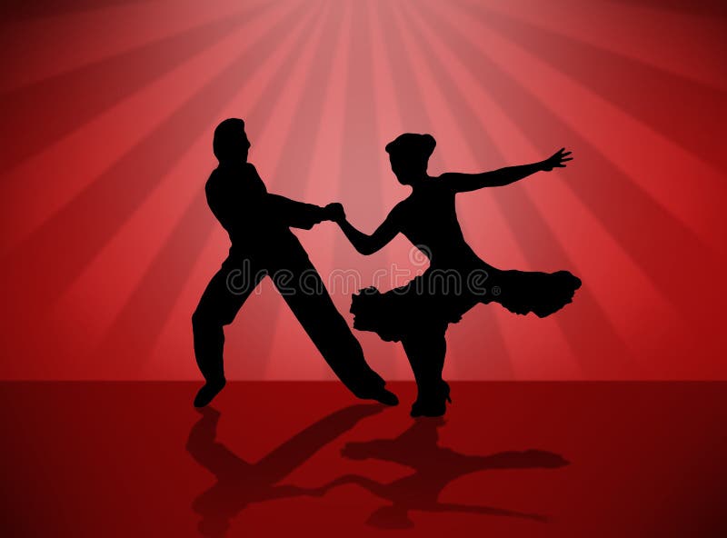 Latin Salsa - Tango Dance Couple Stock Illustration - Illustration of ...