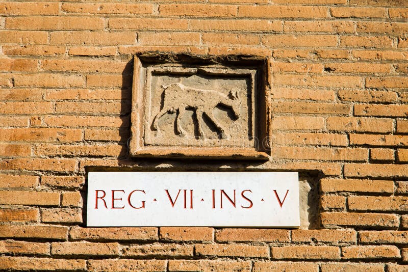 Latin Script on Stone Ruins at Pompeii Italy Stock Image - Image of ...