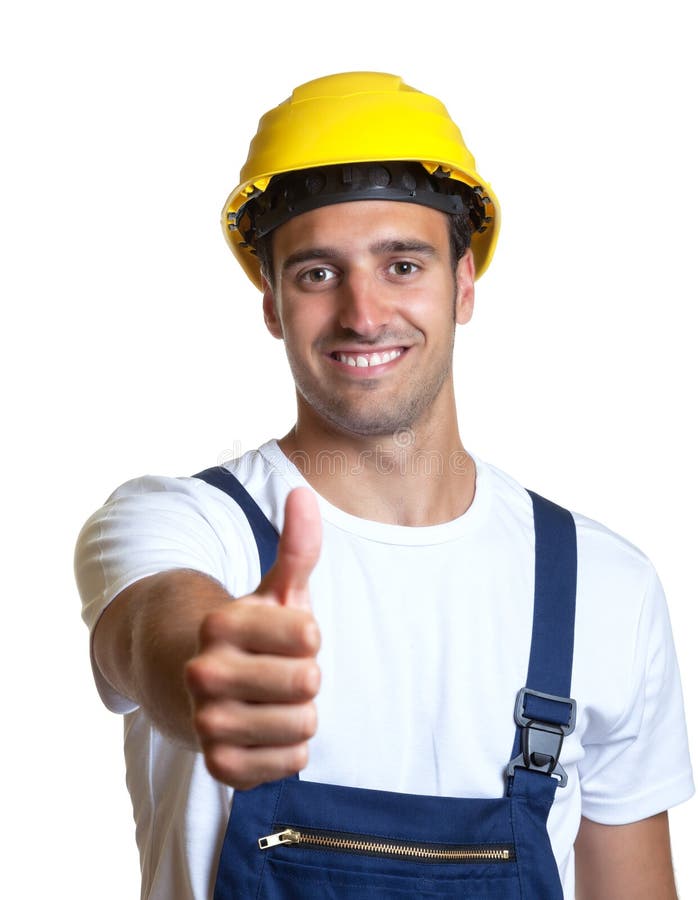 Latin Worker Showing Thumb Up Stock Photo - Image of laughing, foreman ... Latin Worker Showing Thumb Up Stock Photo - Image of laughing, foreman ...