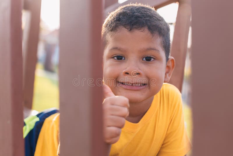Latino Boy Playing in the Happy Park Stock Photo - Image of leisure ...