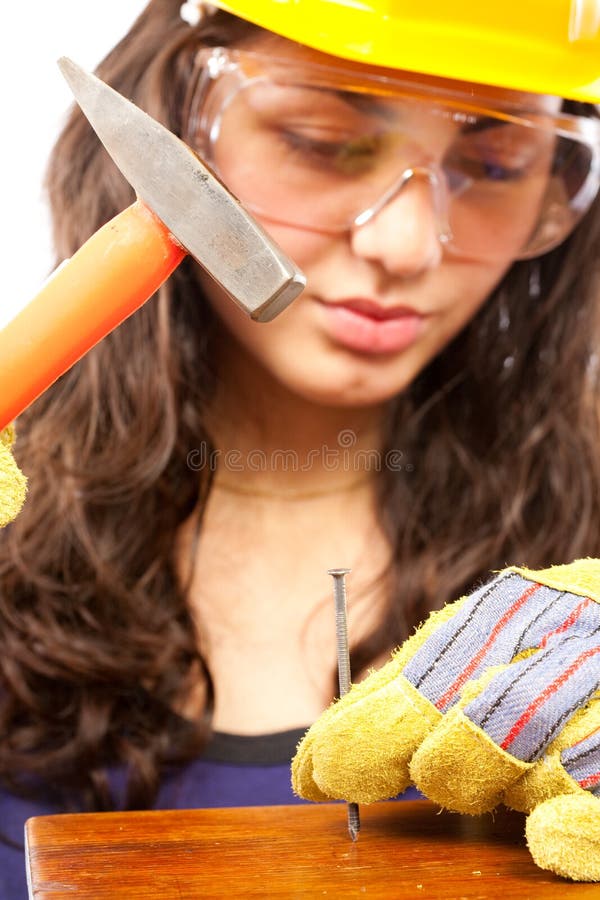 Lady construction worker stock photo. Image of builder - 15053304