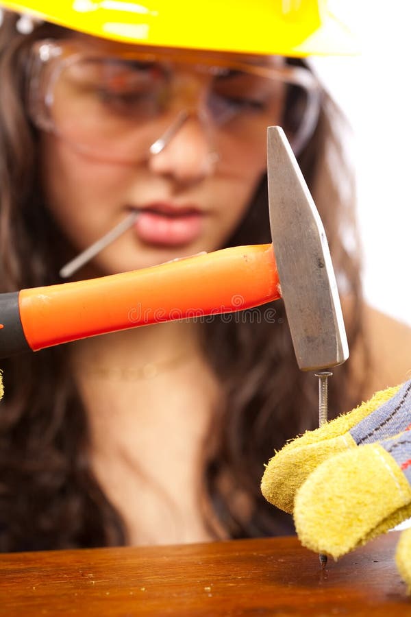 Lady construction worker stock photo. Image of builder - 15053304