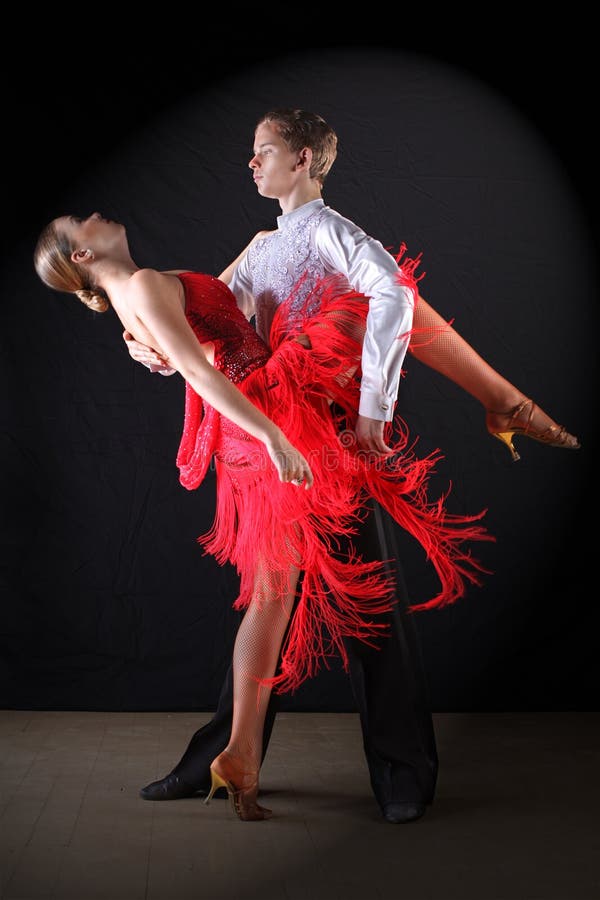 Latino dancers in ballroom stock image. Image of hispanic - 33885753