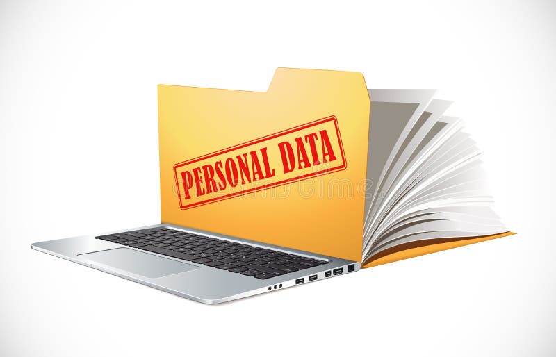 Latop Concept - Computer Data Folder Stock Vector - Illustration of ...