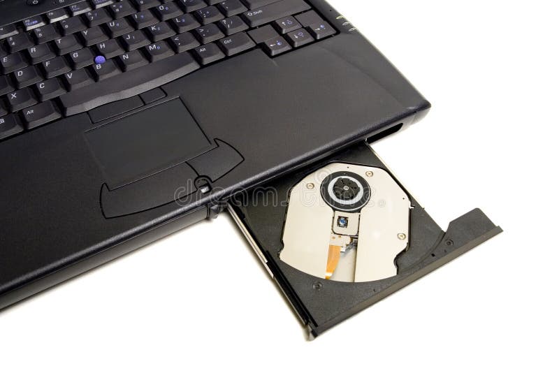Latop with Open CD-ROM Drive Stock Image - Image of business, burn: 402283