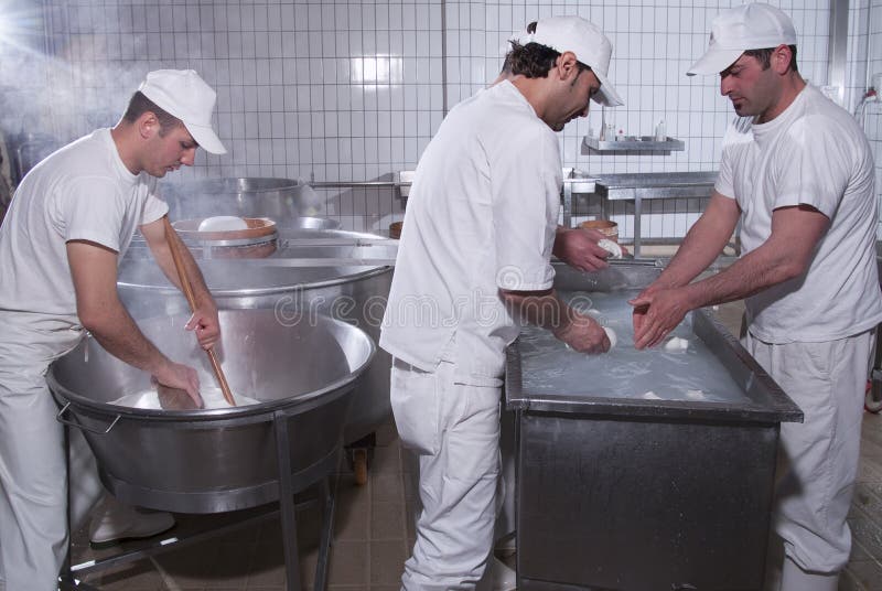 Lattai, Che Preparano La Mozzarella Immagine Stock - Immagine di latte ...