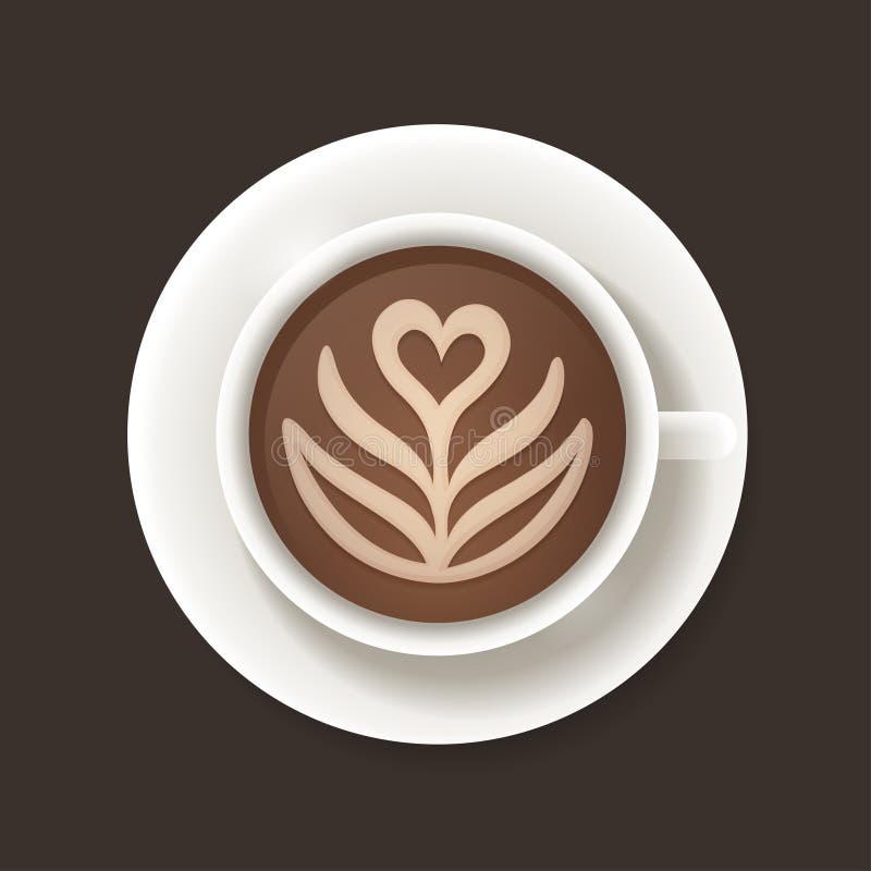 Vector Art Coffee Premium Vector | Cartoon Espresso Coffee Latte Art