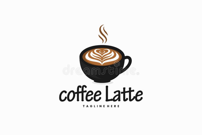 Tulip Latte Art Coffee Vector Logo Icon Stock Vector - Illustration of ...