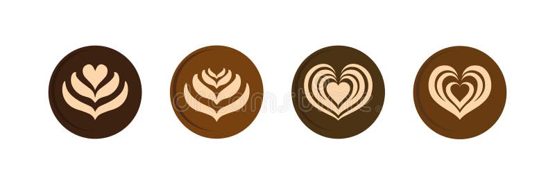Latte Art Heart Shape Coffee, Design for Logo Symbol Icon Stock ...