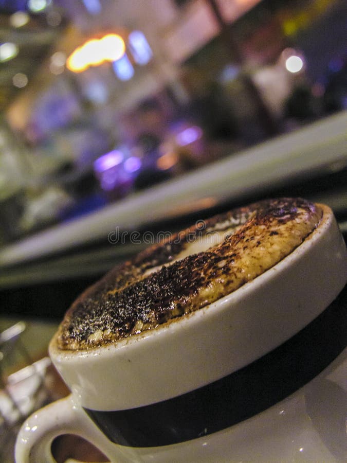 A Latte Coffee or Cappuccino Inside of Coffee Shop Stock Photo - Image ...