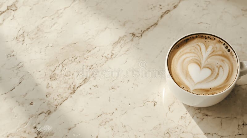 Latte Coffee Close Up Cafe Website Header Text Space Stock Photos ...