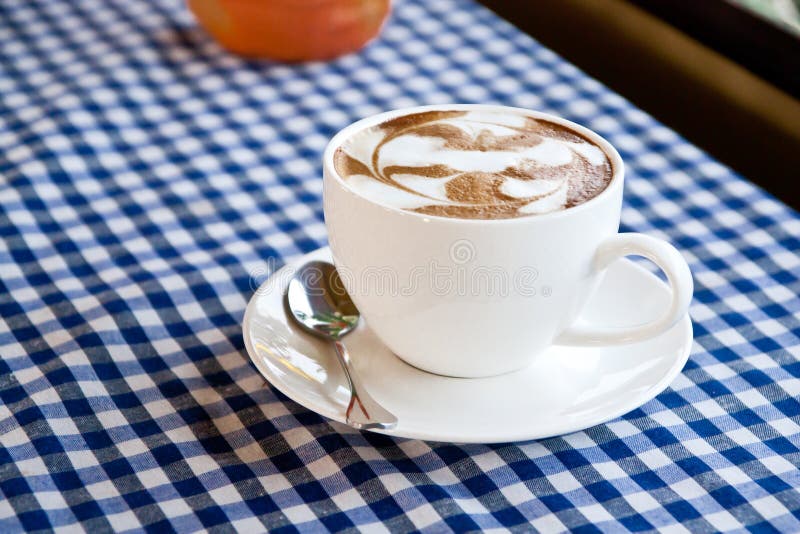A Latte Coffee on the Fabric Stock Image - Image of drip, cappuccino ...