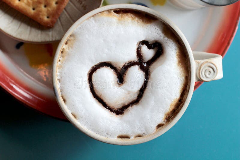 Latte Coffee with Heart Shape Stock Image - Image of foam, milk: 54777505