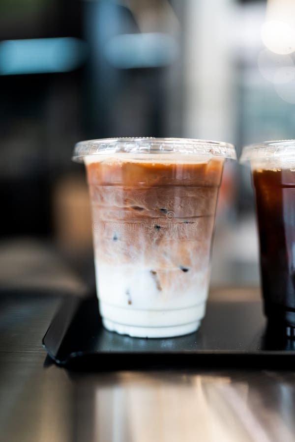 Latte Coffee or Iced Coffee with Milk Stock Photo - Image of breakfast ...