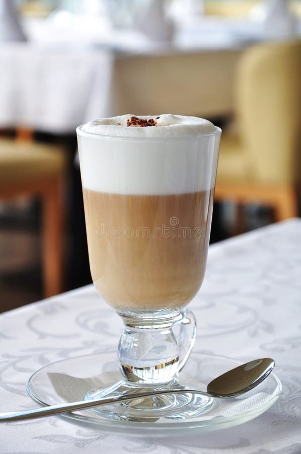 Latte Coffee in a Restaurant Stock Photo - Image of cafe, fine: 24216316