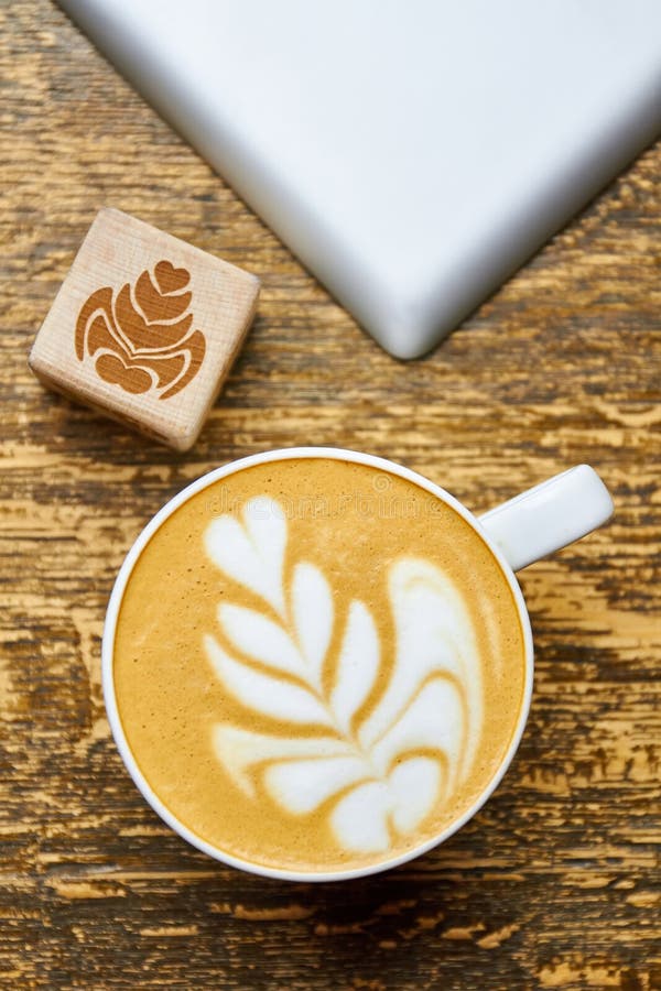 Latte foam, top view. stock image. Image of espresso - 95013761