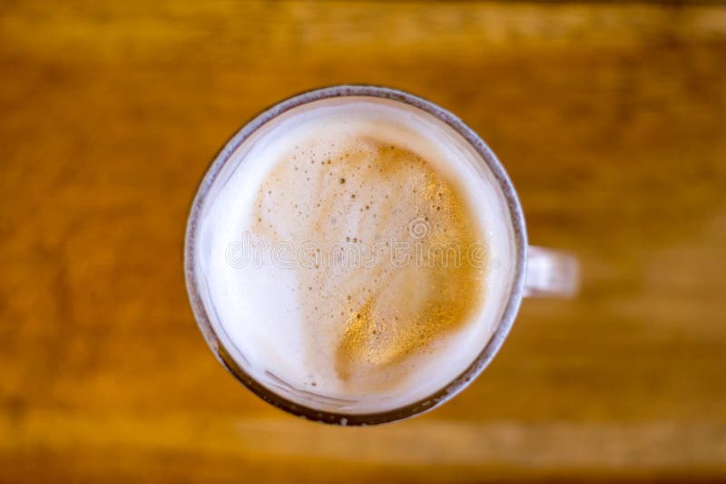 Latte Glass Top View stock image. Image of brown, closeup - 63773637