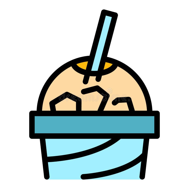 Latte Ice Cup Icon Color Outline Vector Stock Vector - Illustration of ...