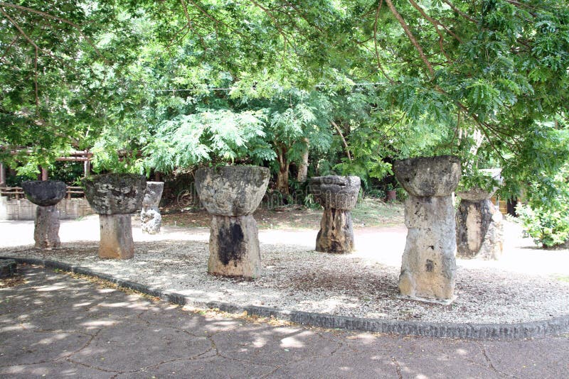Guam Latte Stones stock photo. Image of summer, leaf, ocean - 2299850