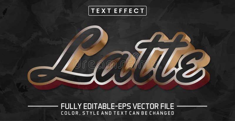 Latte Text Editable Style Effect Stock Vector - Illustration of drink ...