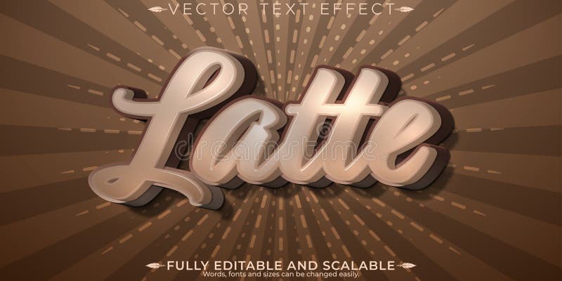 Latte Text Effect, Editable Coffee and Hot Text Style Stock Vector ...